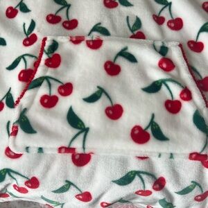 throwzy | Other | Cherry Print Fleece Poncho Hoodie | Poshmark